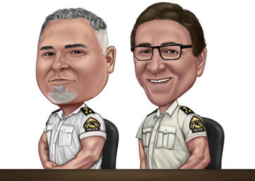 Unity in Service: Two Police Officers Cartoon Drawing👮🎨🖼️. Get from pro ...