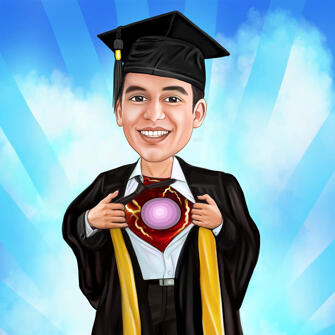 School Class Caricature with Teacher