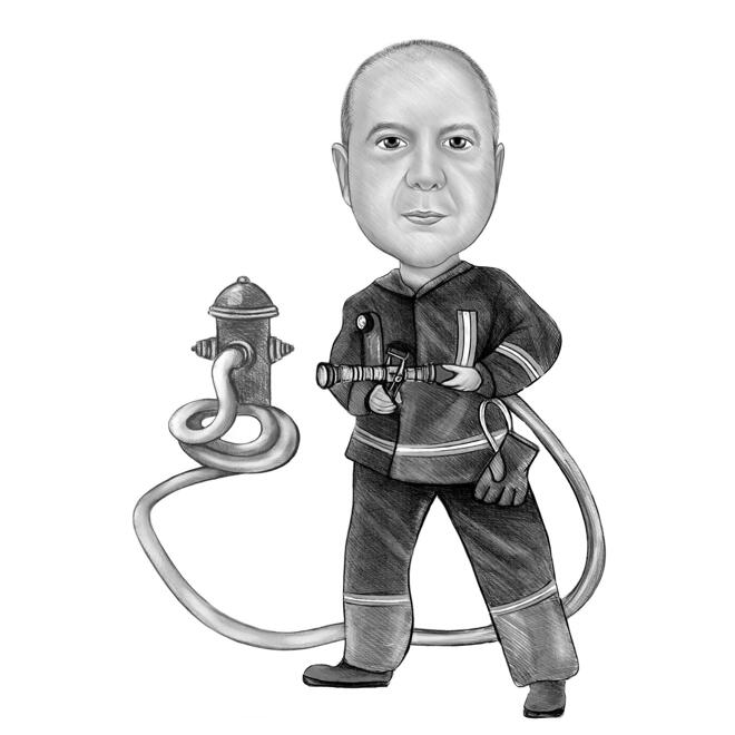 Firefighter Black And White