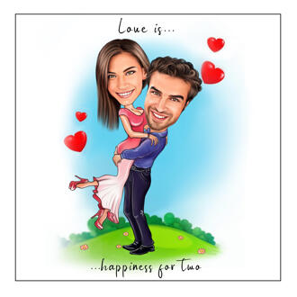 Couple Caricatures Hand-Drawn from Photos