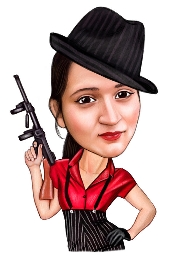 Female Gangster Drawing