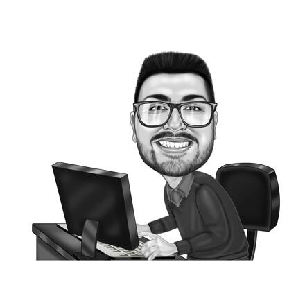 Laptop Caricature: Computer Cartoon