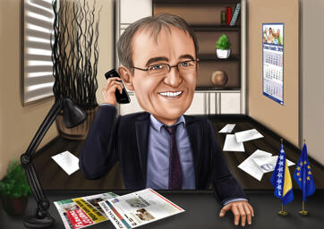 Happy Boss Day Cartoon Drawing