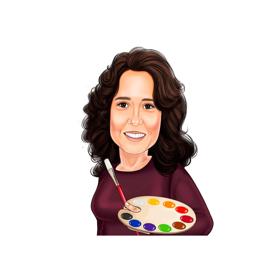 Hoved og skuldre Maler Kunstner Karikatur Tegning fra fotos