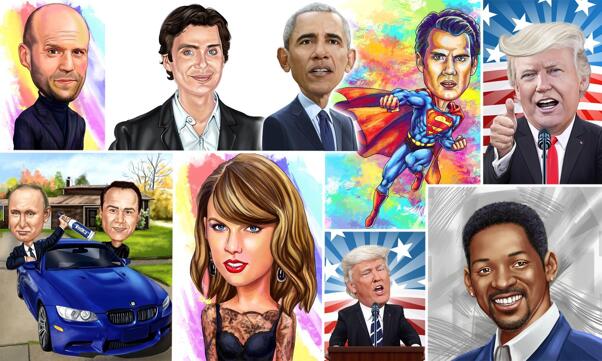 20 Famous People Caricatures