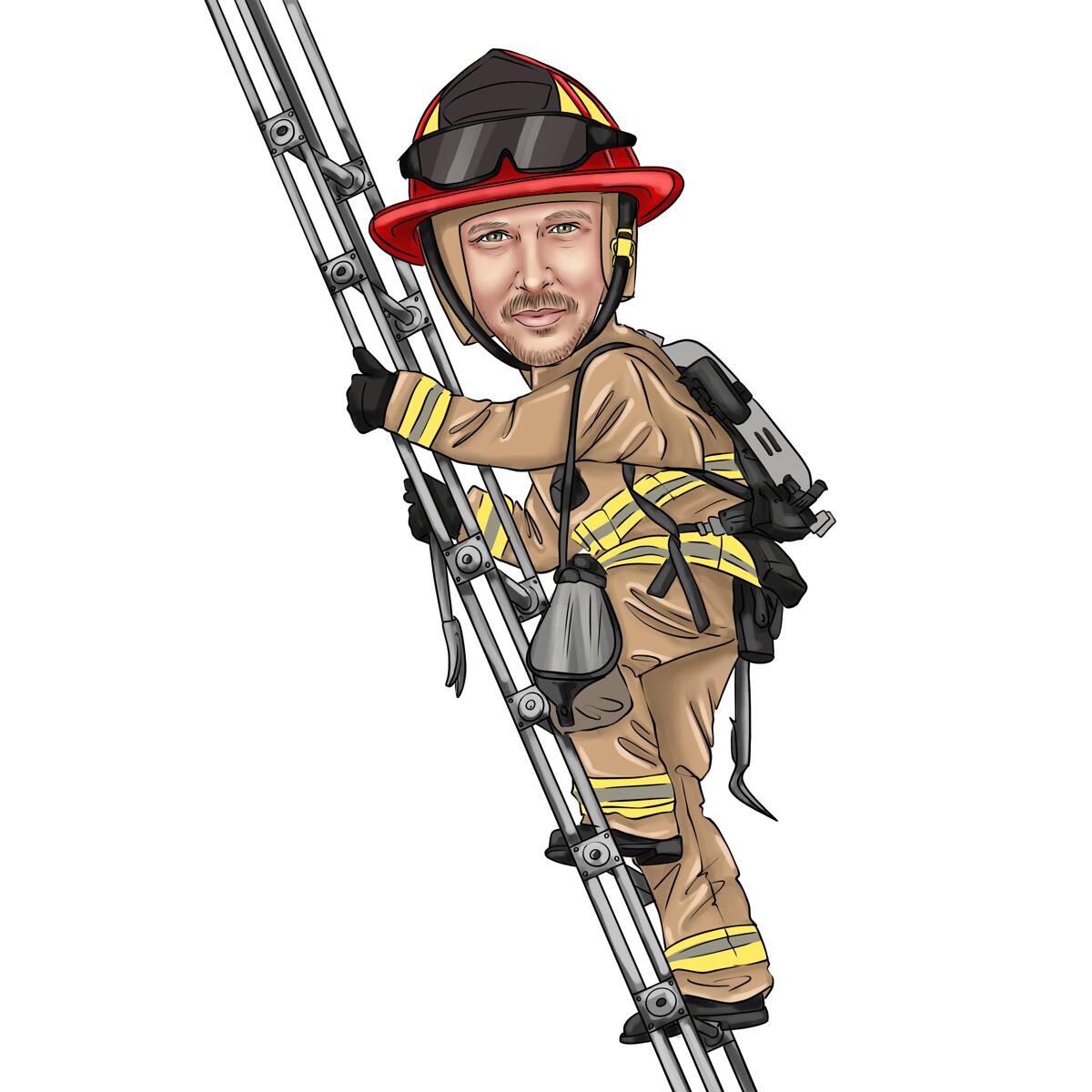 Anpassad brandmanskarikatyr