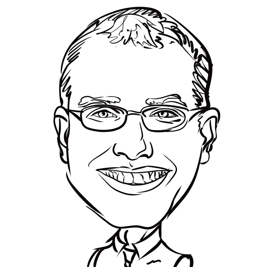 Caricature Face: Outline Drawing