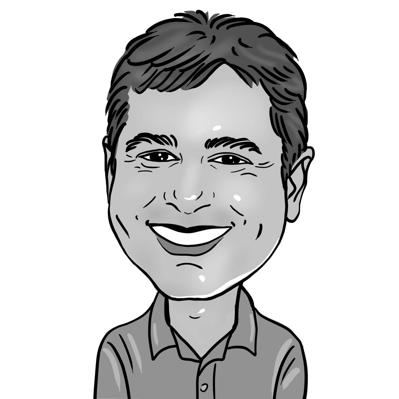 Minimalist Monochrome Caricature