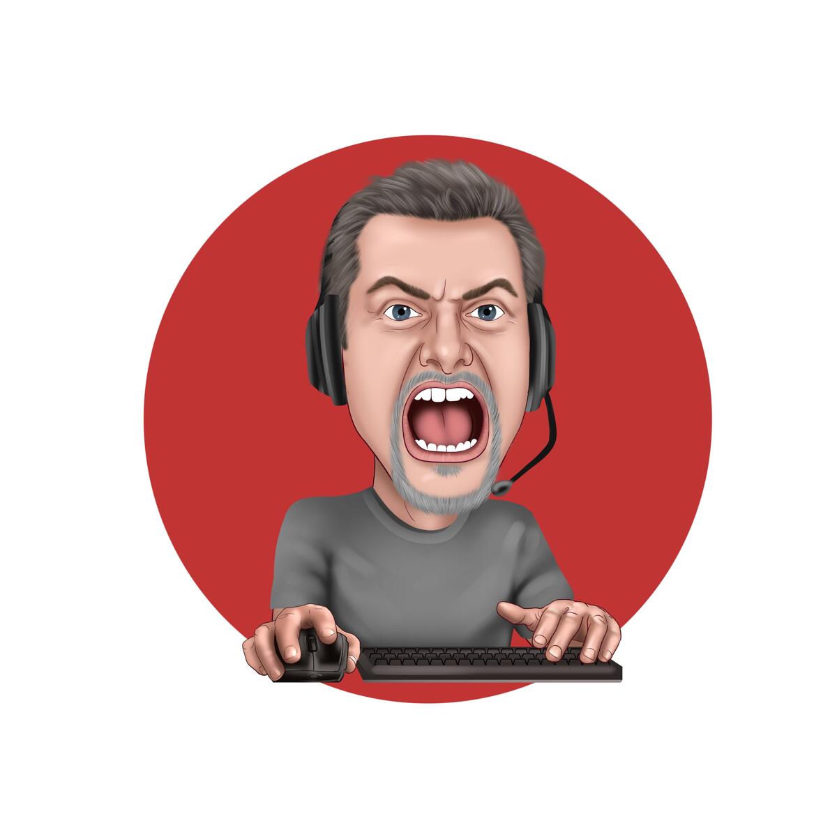 Gamer-avatar tekening