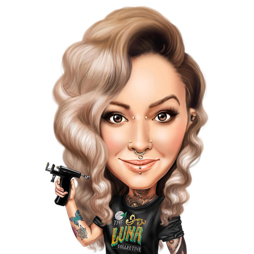 Piercer Master Caricature Portrait Drawing