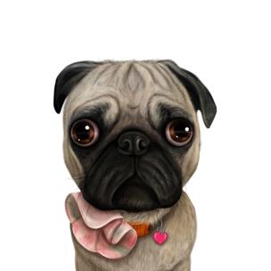 Lustige Mops-Cartoon-Karikatur im Schwarz-Weiß-Stil von Fotos