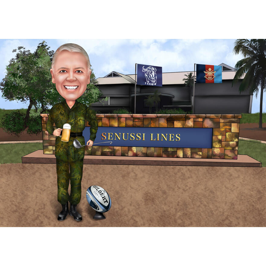 Army Major Tecknad Teckning