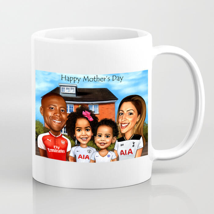 Familien-Cartoon-Becher