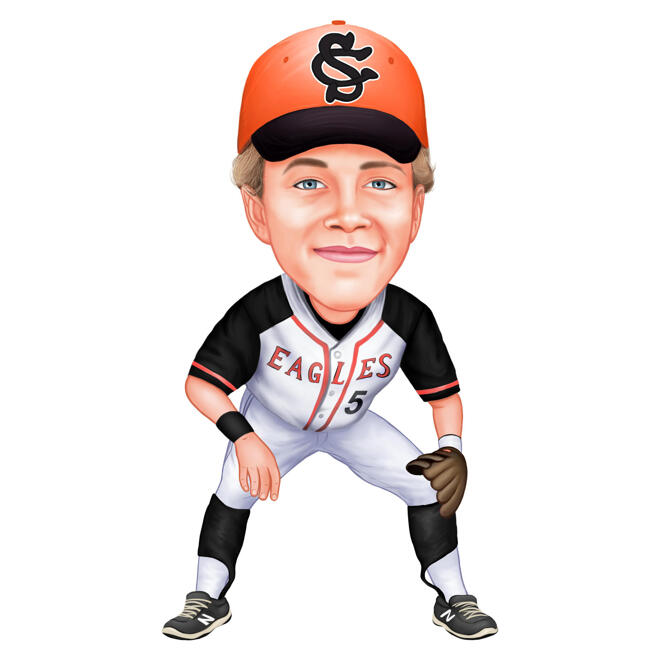 Full Body Baseball Player Cartoon