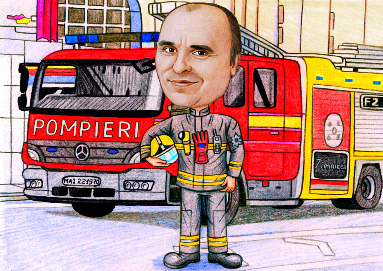 Fireman Cartoon Drawing