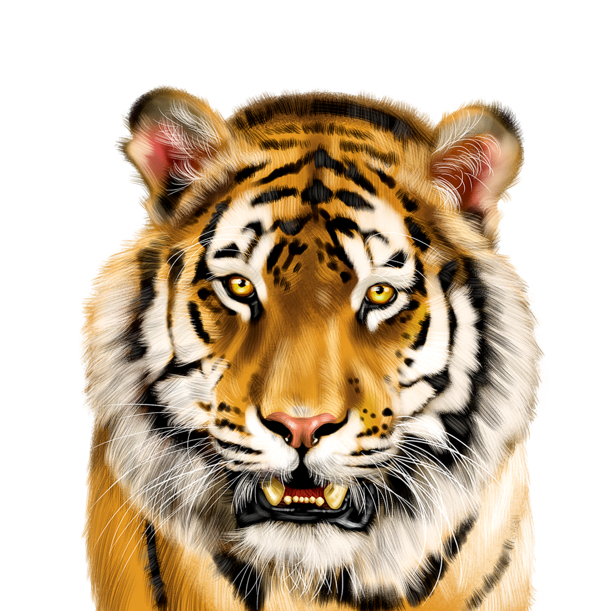 Impresionante dibujo de tigre en colores vivos para Wall Art🐯🖌️🎨 ...