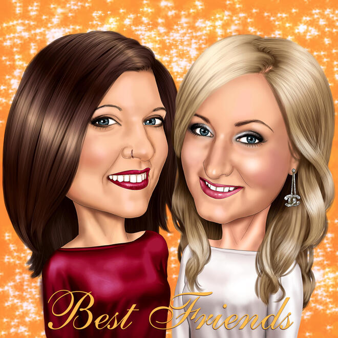 Friends Caricature Hand-Drawn from Photos