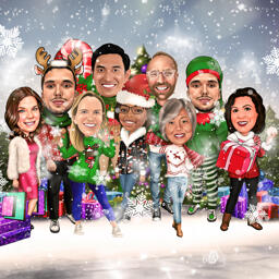 Corporate Team Christmas Caricature – Office Holiday Gift