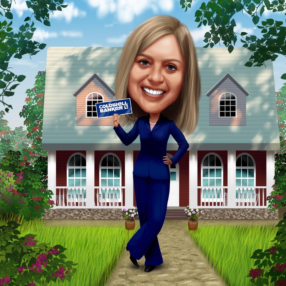 Desen animat personalizat pentru agent imobiliar pentru logo