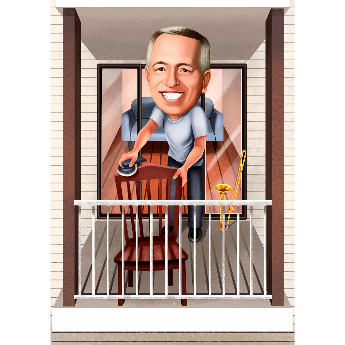 Custom Carpenter Cartoon Drawing