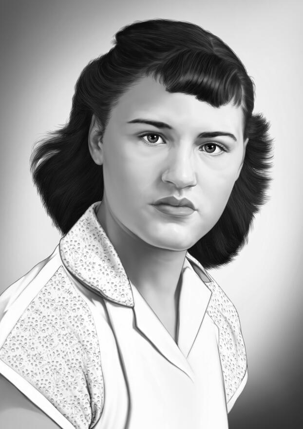 Retro Portrait Drawing