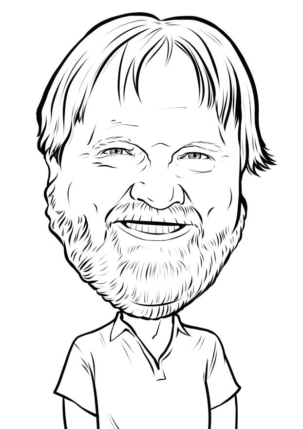 Black and White Caricature: Outline Style