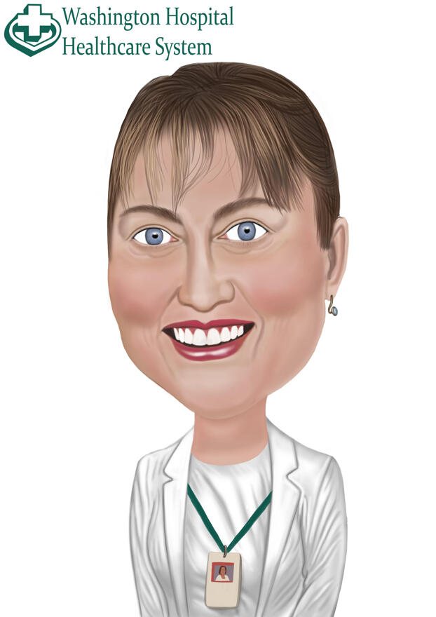 Colored Nurse Cartoon Drawing