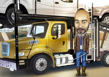 Big Head Mechanic Cartoon Drawing