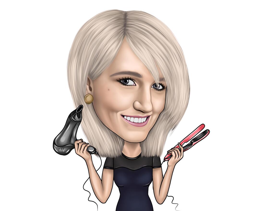 Kapper Karikatuur: Digitale Cartoon Tekening