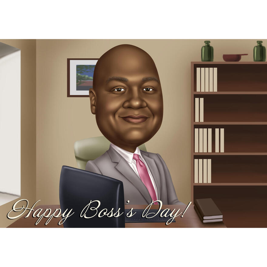 Happy Boss Day Cartoon Drawing