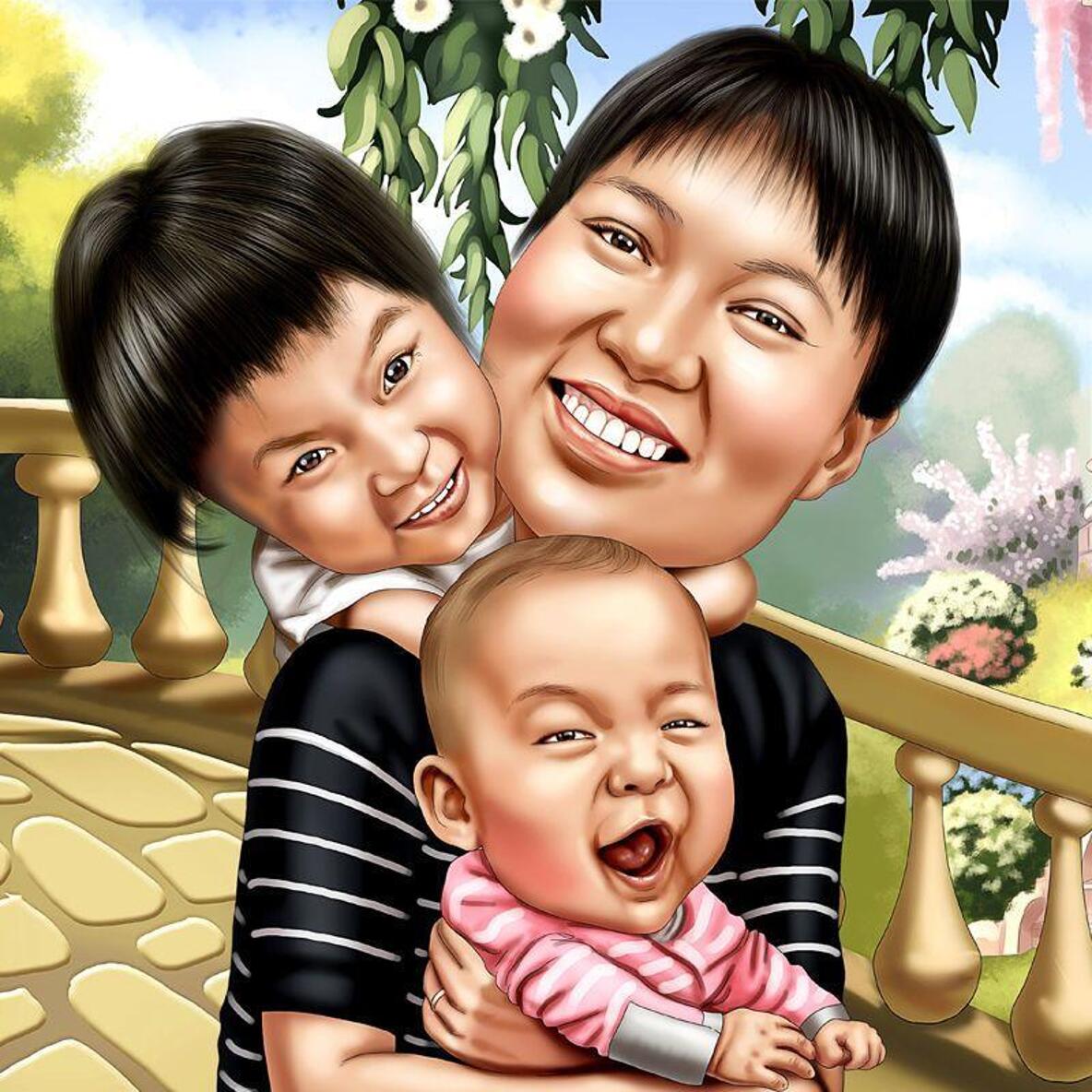 Karikatur-Mutter-Zeichnungen von Ihrem Foto