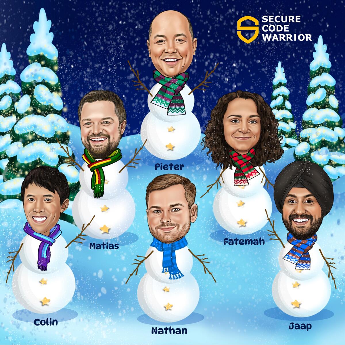 Funny Snowman Caricature Christmas Card – Corporate Xmas Card, Custom ...