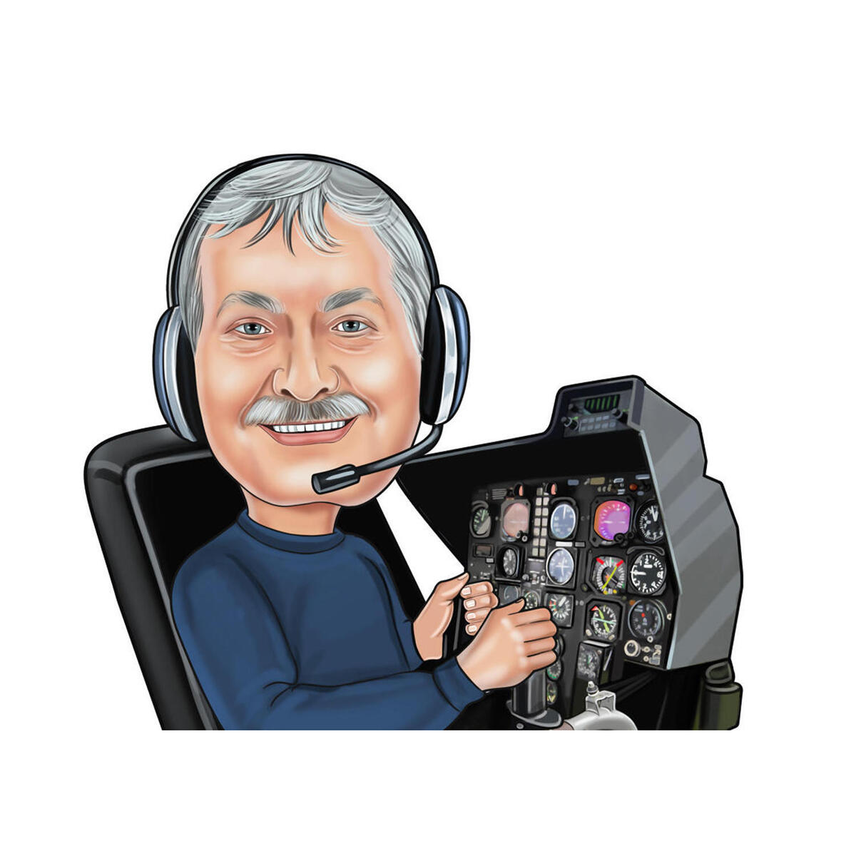 Pilot Drawing with Headsets