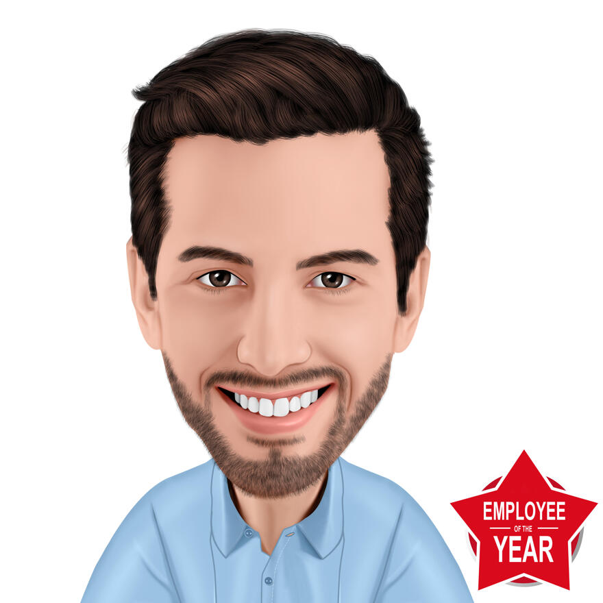 Custom Best Employee of the Year Cartoon Caricature from Photo