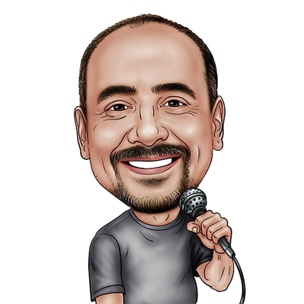 Caricatura de comediante única: estilo de color digital con fondo claro 🧑‍🎨