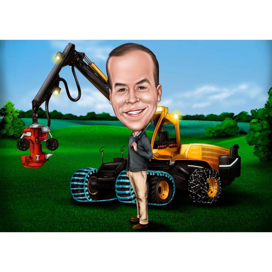 Custom Digger Cartoon Drawing
