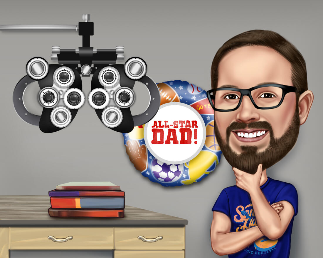 Optician Eye Doctor Caricature
