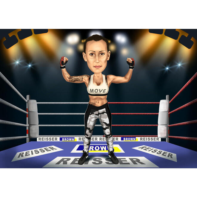 Girl Boxing Cartoon