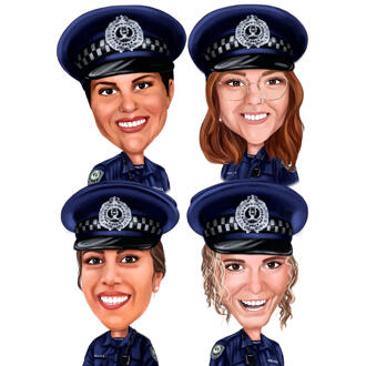 Police Caricature Hand-Drawn from Photos