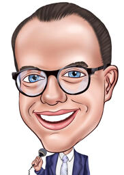 Caricatura de comediante única: estilo de color digital con fondo claro 🧑‍🎨