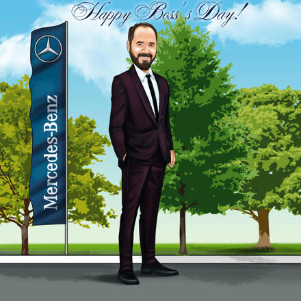 Happy Boss Day Cartoon Drawing