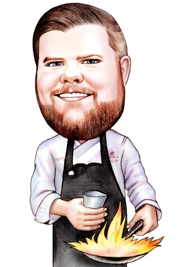 Male Chef Caricature Drawing