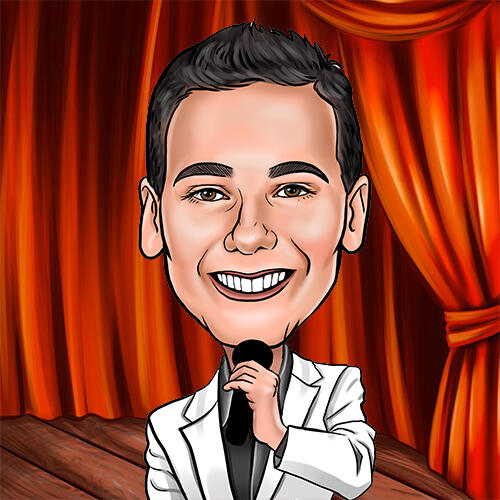 Caricatura Comediante: Artista de Stand Up
