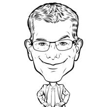 Black and White Caricature: Outline Style