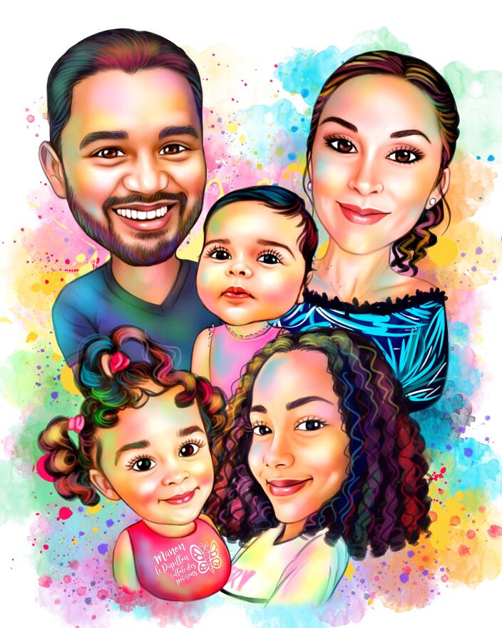Watercolor Family Drawing