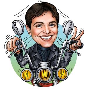 Custom Harley-Davidson Motorcycle Cartoon