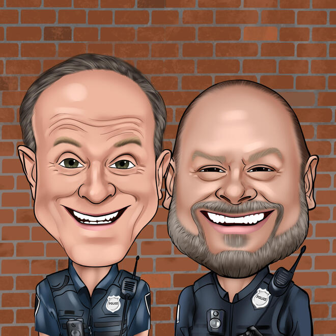 Cartoon-Zeichnung mit zwei Polizisten