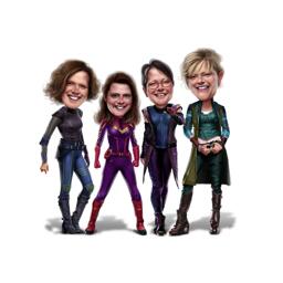 Superhero Group Cartoon from Photos as Personalized Superheroes