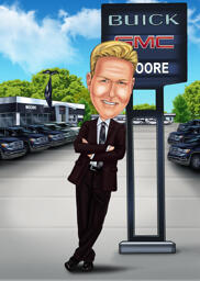 Boss Portrait Drawing with Corporate Background