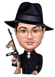 Caricatura de mafioso gángster